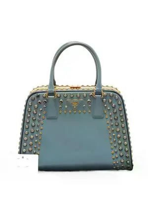 Prada Pyramid Frame Crystal-embellished Tote Bag