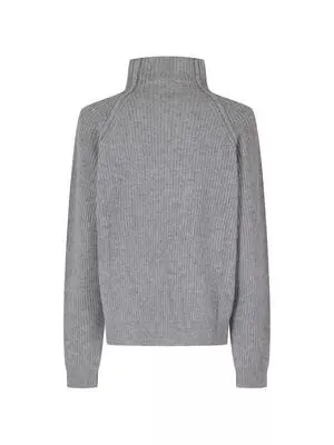 Federica Tosi Ribbed Knit Raglan Sleeve Sweater - Grey