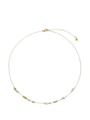 Monica Vinader Capri Pearl Station Necklace - Gold