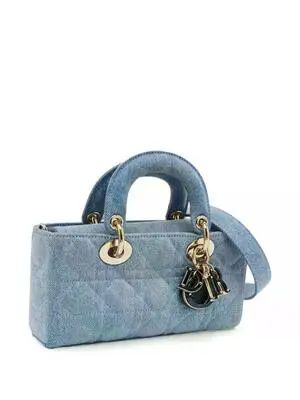 Dior Small Lady D-joy Cannage Denim Tote Bag