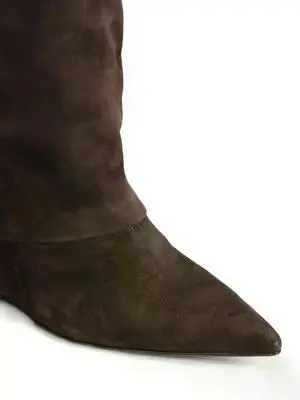 THE SELLER Foldover Wedge Boots - Brown