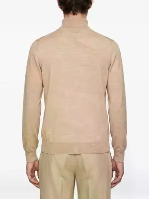 Brunello Cucinelli Zip-up Ribbed-trim Sweater - Neutrals