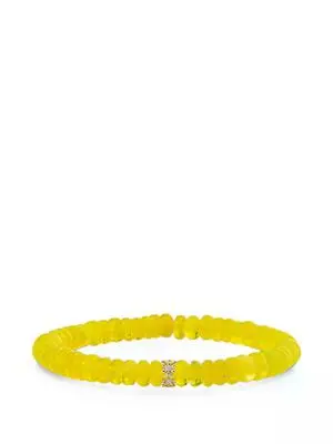 SYDNEY EVAN Opal And Diamond Tiny Daisy Rondelle Bracelet