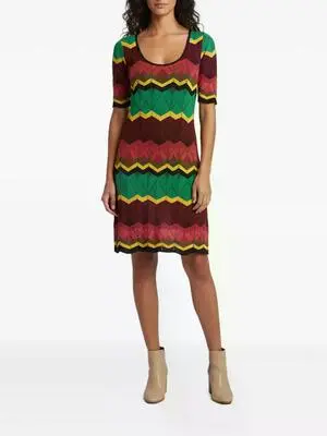 Missoni Zig-zag Pointelle Knit Midi Dress - Green
