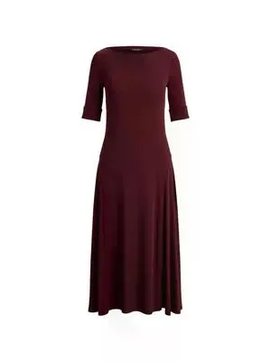 Ralph Lauren Rib-knit Boat-neck Midi Dress