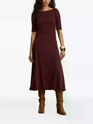 Ralph Lauren Rib-knit Boat-neck Midi Dress