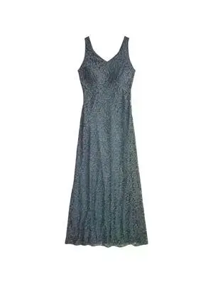 Ralph Lauren Lace V-neck Midi Dress - Blue