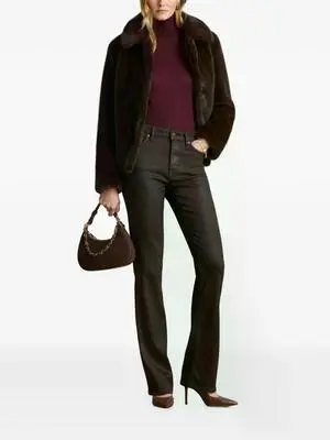 Ralph Lauren Ribbed Turtleneck Top With Logo Plaque