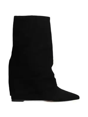 THE SELLER Pointed Toe Wedge Boots - Black