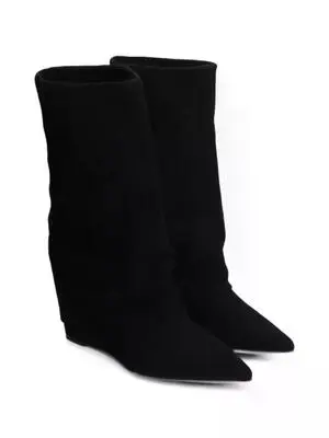 THE SELLER Pointed Toe Wedge Boots - Black