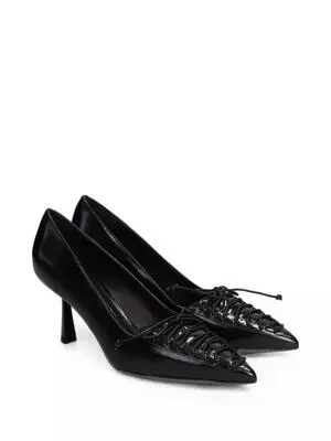 CHANTAL Lace-up Pointed-toe Pumps - Black