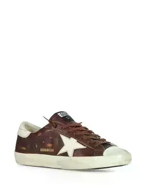 GOLDEN GOOSE Super-star Distressed Leather Sneakers