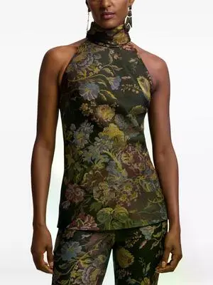 Ralph Lauren Floral-print Silk-blend Top