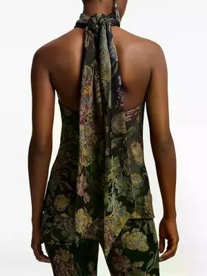 Ralph Lauren Floral-print Silk-blend Top