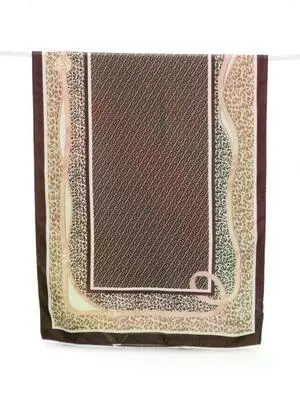 Liu Jo Leopard-print Monogram-pattern Scarf - Brown