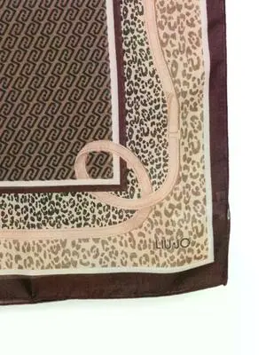 Liu Jo Leopard-print Monogram-pattern Scarf