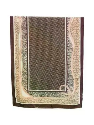 Liu Jo Leopard-print Monogram-pattern Scarf - Brown