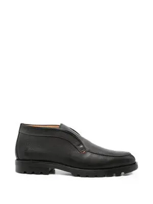 Santoni Round-toe Leather Loafers - Grey
