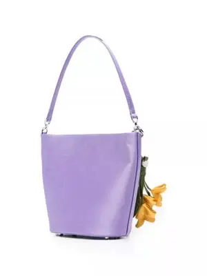 SELF-PORTRAIT Satin Floral-charm Tote Bag