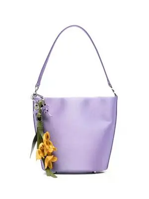 SELF-PORTRAIT Satin Floral-charm Tote Bag - Purple