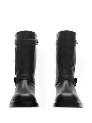 Burberry Kent Leather Biker Boots