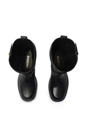 Burberry Kent Leather Biker Boots