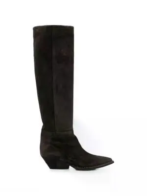 DEL CARLO Pointed Toe Suede Knee-high Boots - Brown