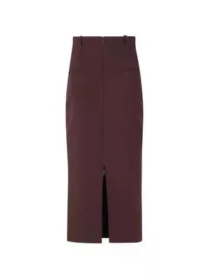 NISSA High-waisted Midi Skirt - Red