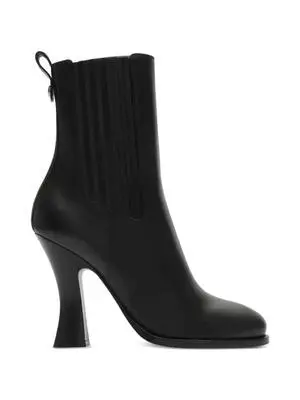 Burberry Leather Sculptural Heel Ankle Boots