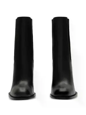 Burberry Leather Sculptural Heel Ankle Boots