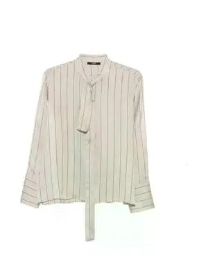 Seventy Pinstripe-pattern Pussy-bow Blouse - Neutrals