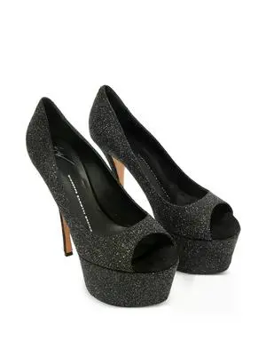 GIUSEPPE ZANOTTI Sharon Platform Pumps Glitter Finish