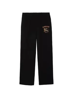 Burberry Checkered Knight-logo Cotton Track Pants