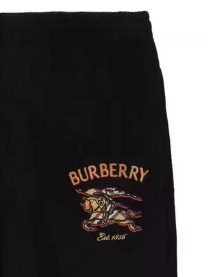 Burberry Checkered Knight-logo Cotton Track Pants