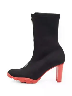 Alexander McQueen Stretch Fabric Zip Ankle Boots