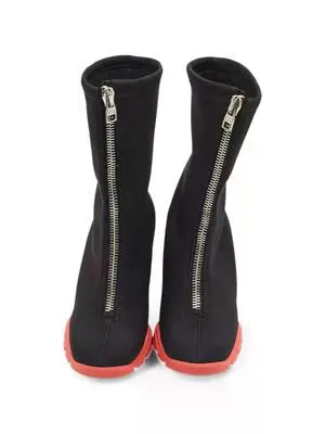 Alexander McQueen Stretch Fabric Zip Ankle Boots