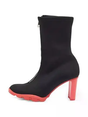 Alexander McQueen Stretch Fabric Zip Ankle Boots