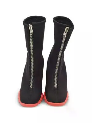 Alexander McQueen Stretch Fabric Zip Ankle Boots