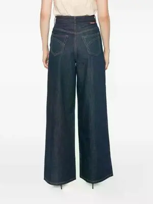 Zimmermann High-waisted Wide-leg Jeans With Contrast Topstitching