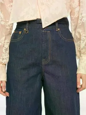 Zimmermann High-waisted Wide-leg Jeans With Contrast Topstitching