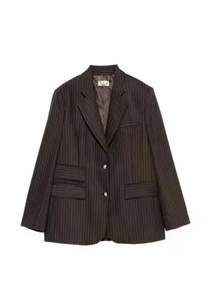 Elisabetta Franchi Pinstripe Pattern Notched Lapel Blazer