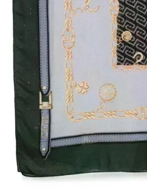 Liu Jo Monogram-print Chain-link Scarf - Green