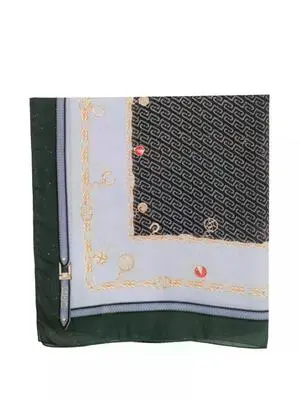 Liu Jo Monogram-print Chain-link Scarf - Green