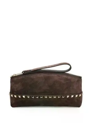 Valentino Garavani Rockstud Suede Clutch Bag
