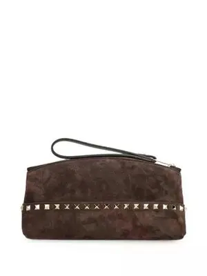 Valentino Garavani Rockstud Suede Clutch Bag
