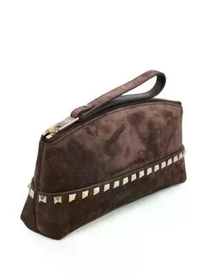 Valentino Garavani Rockstud Suede Clutch Bag