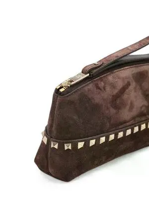 Valentino Garavani Rockstud Suede Clutch Bag