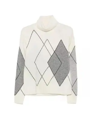 Seventy Argyle-pattern Roll-neck Sweater