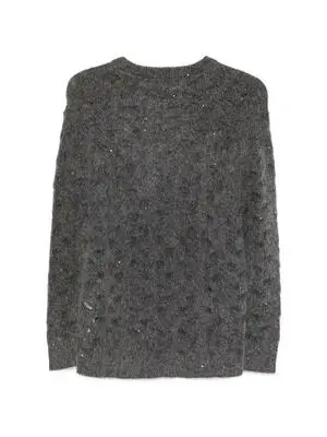 SEVENTY Sequin-embellished Open-knit Sweater
