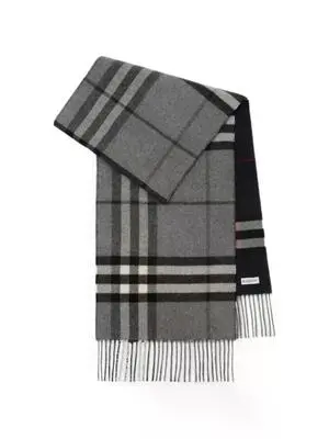 Burberry Reversible Check Cashmere Scarf - Grey